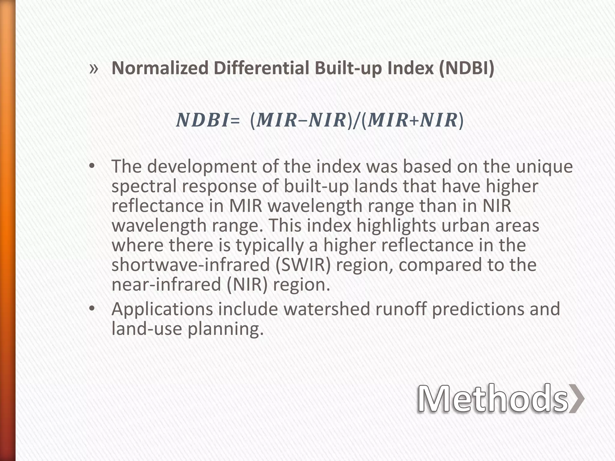 Built up area demarcation using NDBI | PPTX