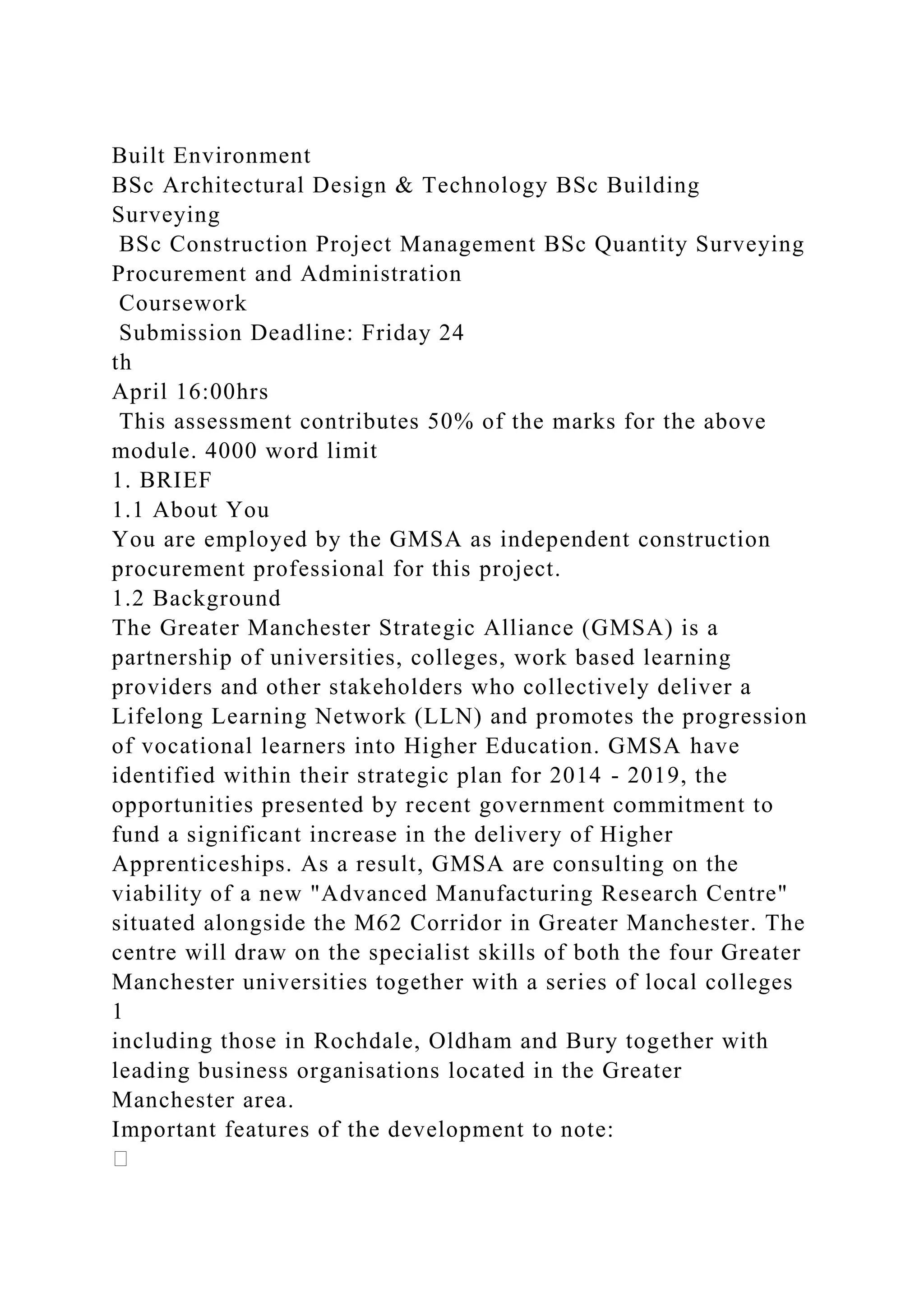 Built Environment BSc Architectural Design & Technology BSc Buildi.docx