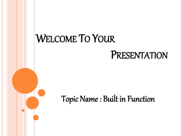 Built in function | PPTX | Programming Languages | Computing