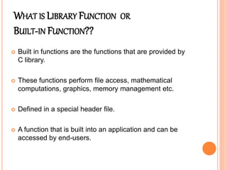 Built in function | PPT