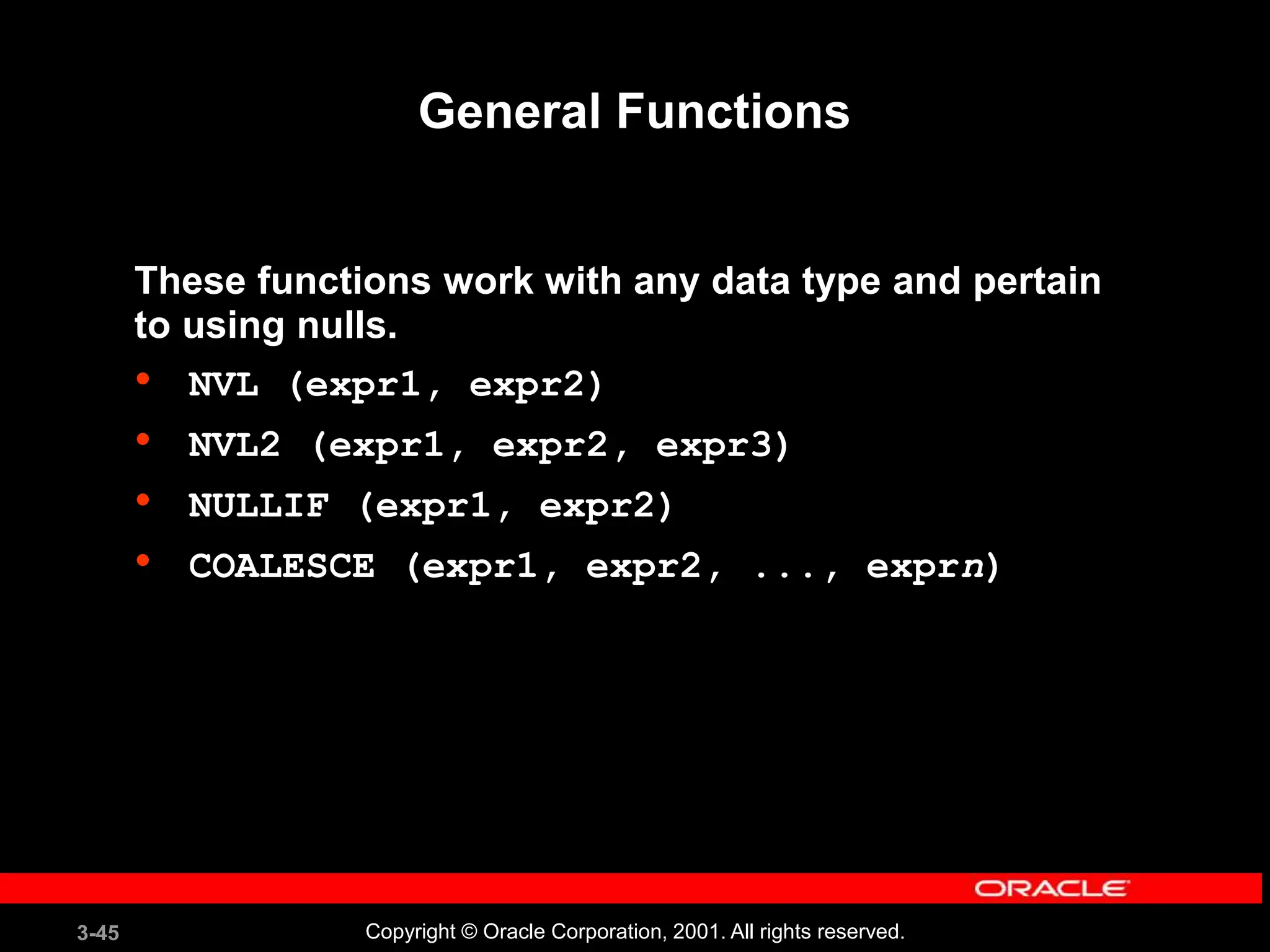 Built In Functions Singlerow And Groupppt 5749