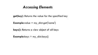 Built in methods in dictionary by nawfal.pptx