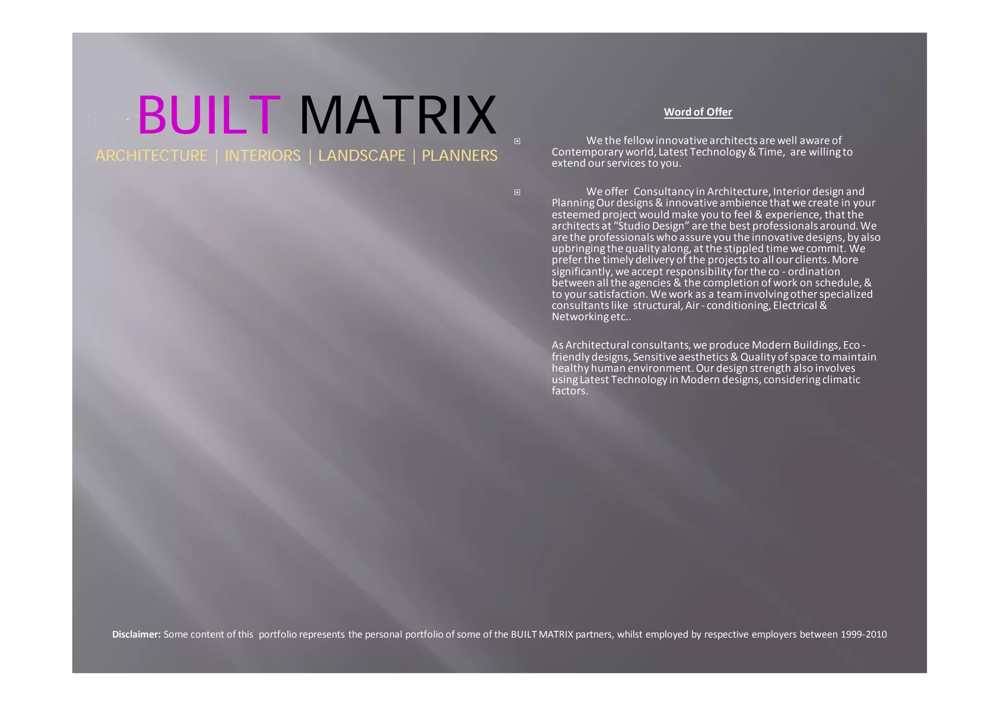 Built Matrix Architects | PDF