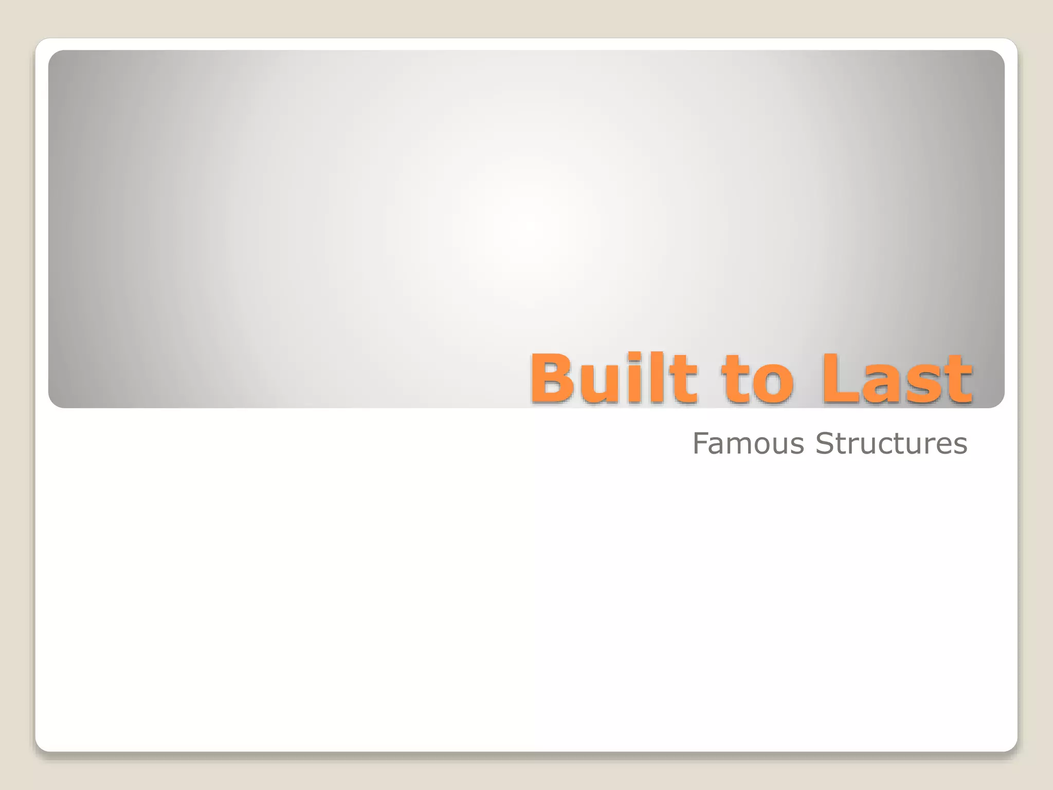 Built to last | PPTX