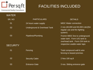 Built to suite 01 1,37,640 sqft, MIDC phase ii, chakan. | PDF