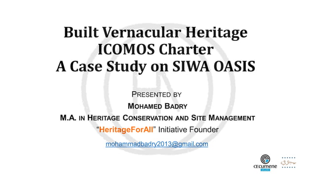 ICOMOS Charter on Built Vernacular Heritage: A Case Study on Siwa Oasis ...