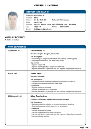 Buiquockim cv-engl | PDF