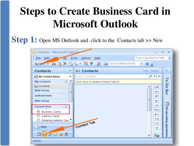 Microsoft outlook business cards - qeryequipment