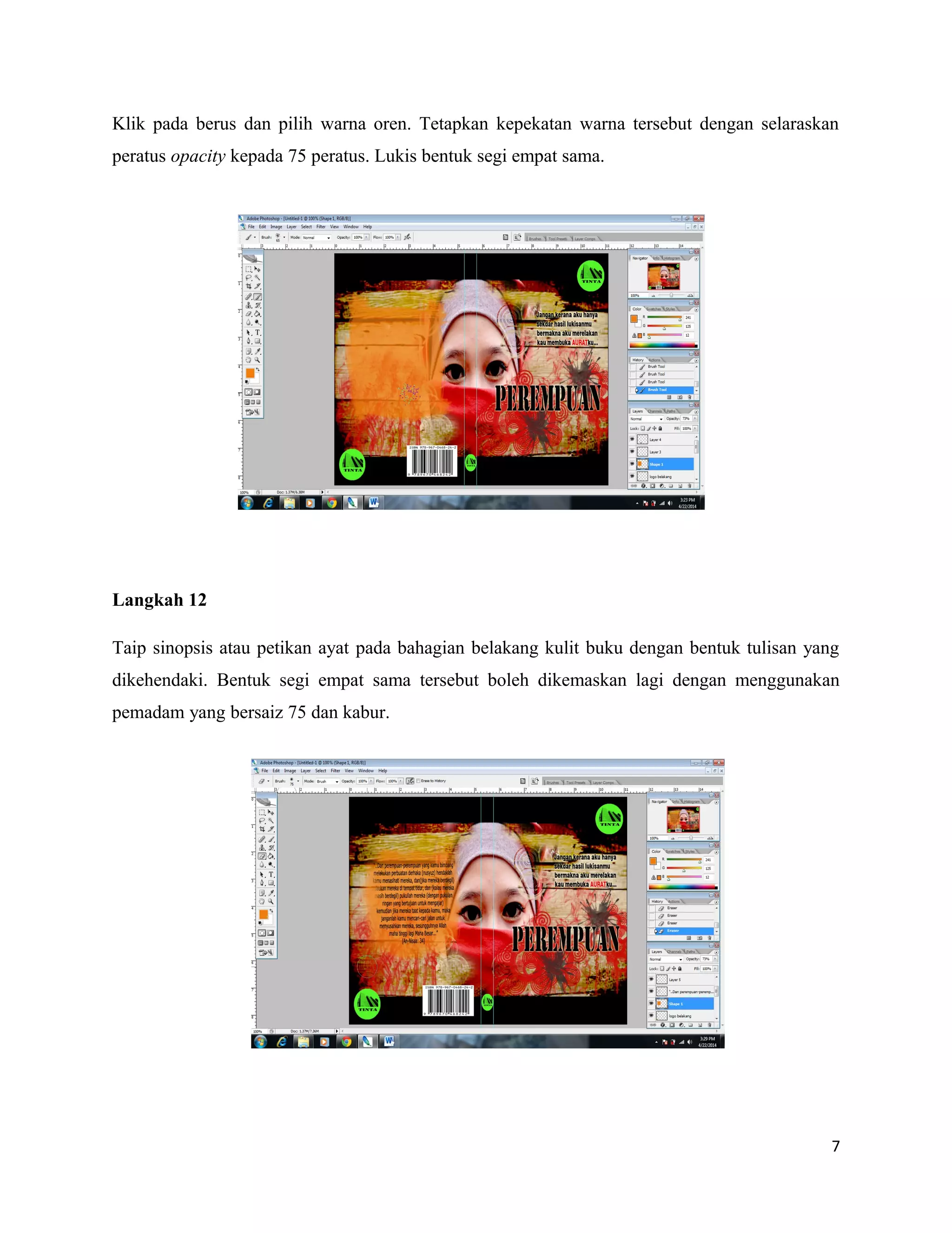 proses membuat cover buku | DOC
