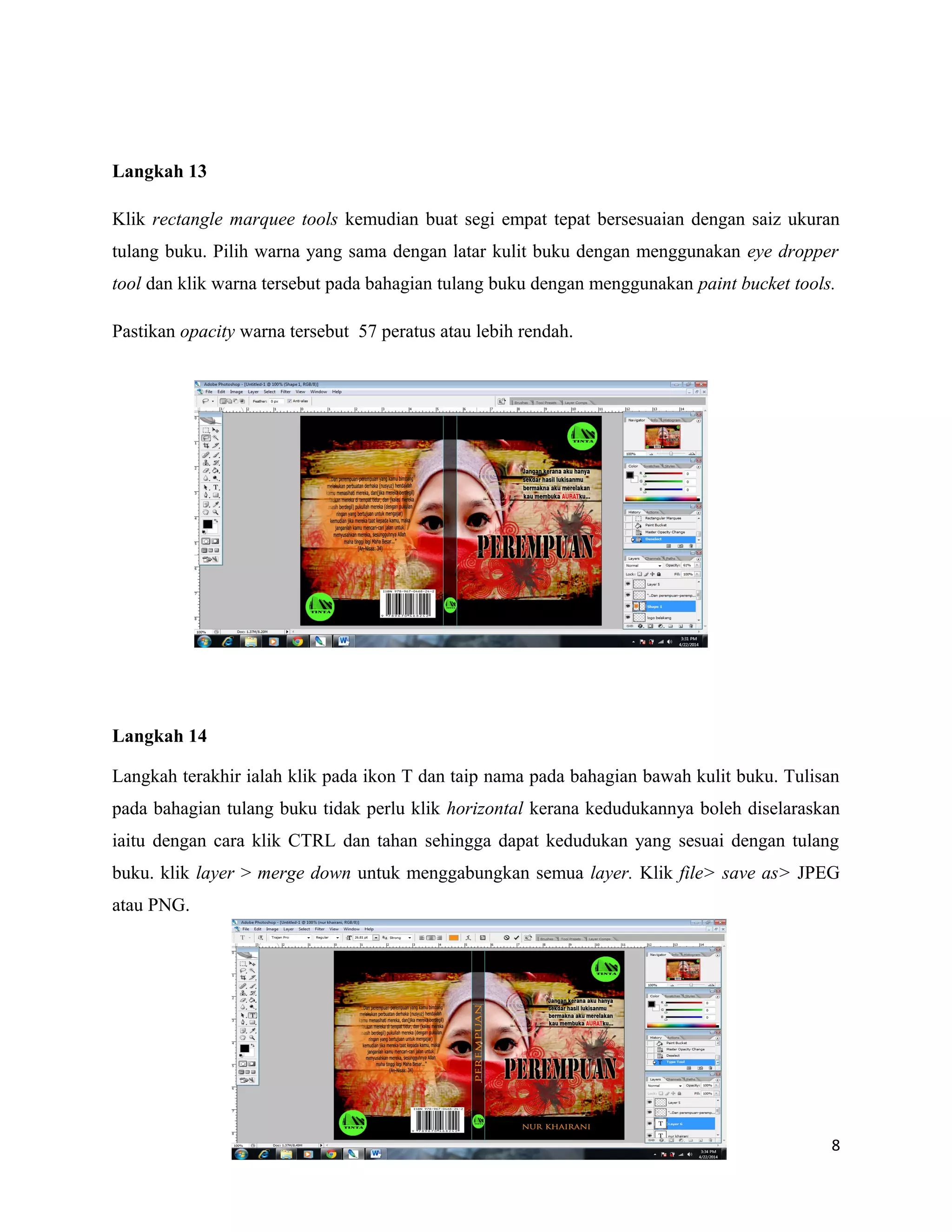 proses membuat cover buku | DOC