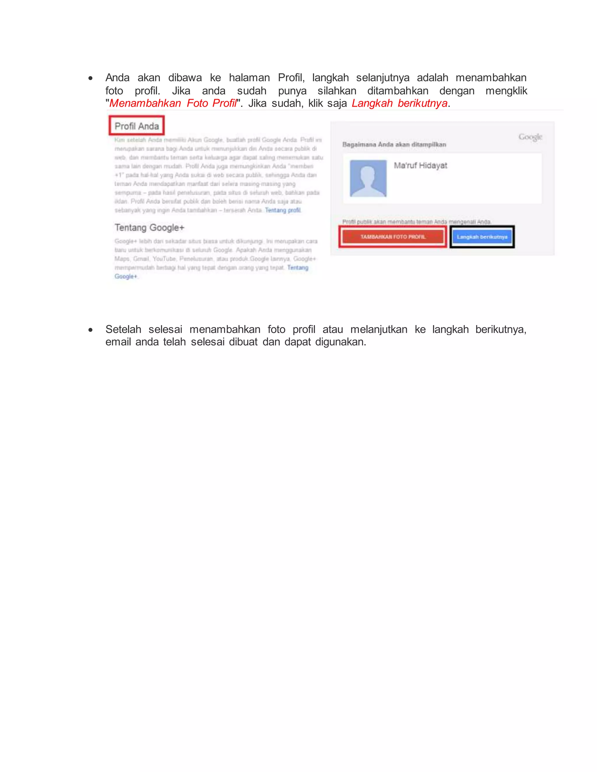 Cara Membuat akun gmail | PDF