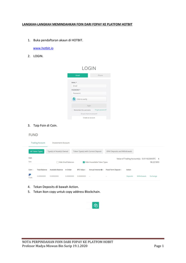 Buka pendaftaran akaun di hotbit | PDF