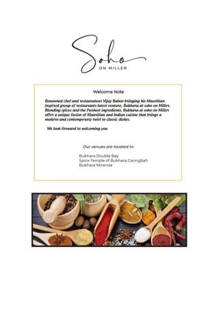 Menu for Bukhara | PDF