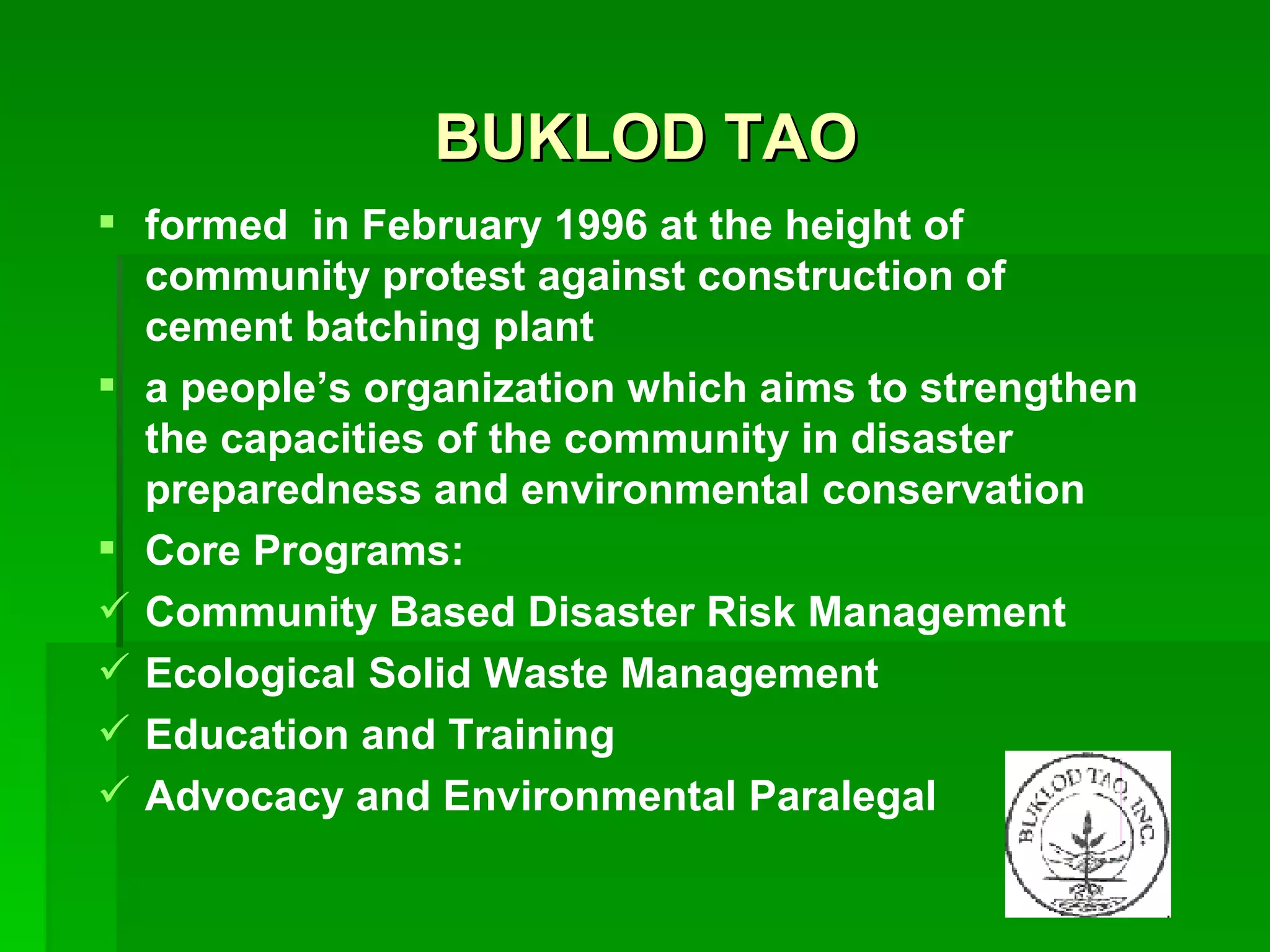 Buklod Tao DRR | PDF