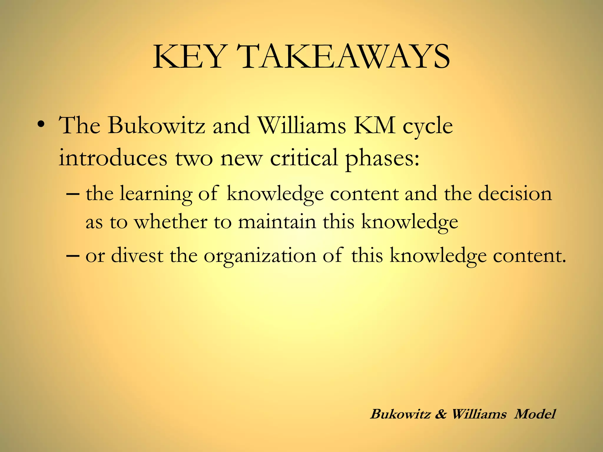 Bukowitz and williams | PPTX