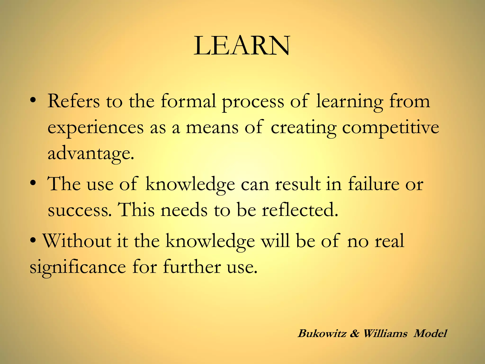 Bukowitz and williams | PPTX