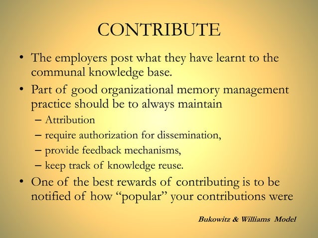 Bukowitz and williams | PPTX