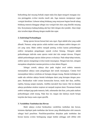 Bukti bukti evolusi | DOC