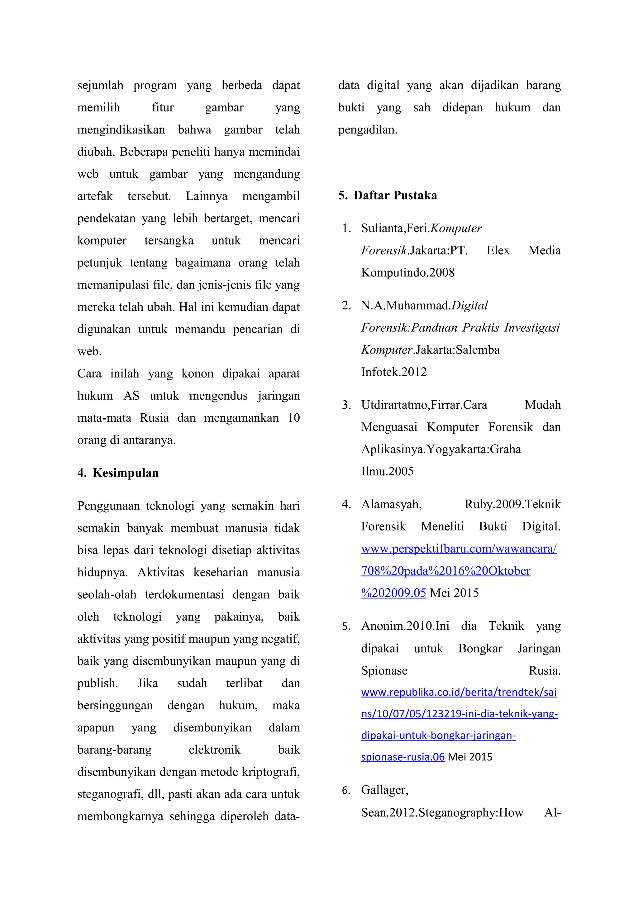 Bukti digital, forensik digital, dan anti forensik | DOC