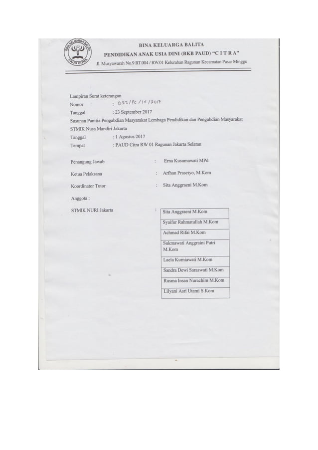 BUKTI SURAT KETERANGAN JULY 2017 | PDF