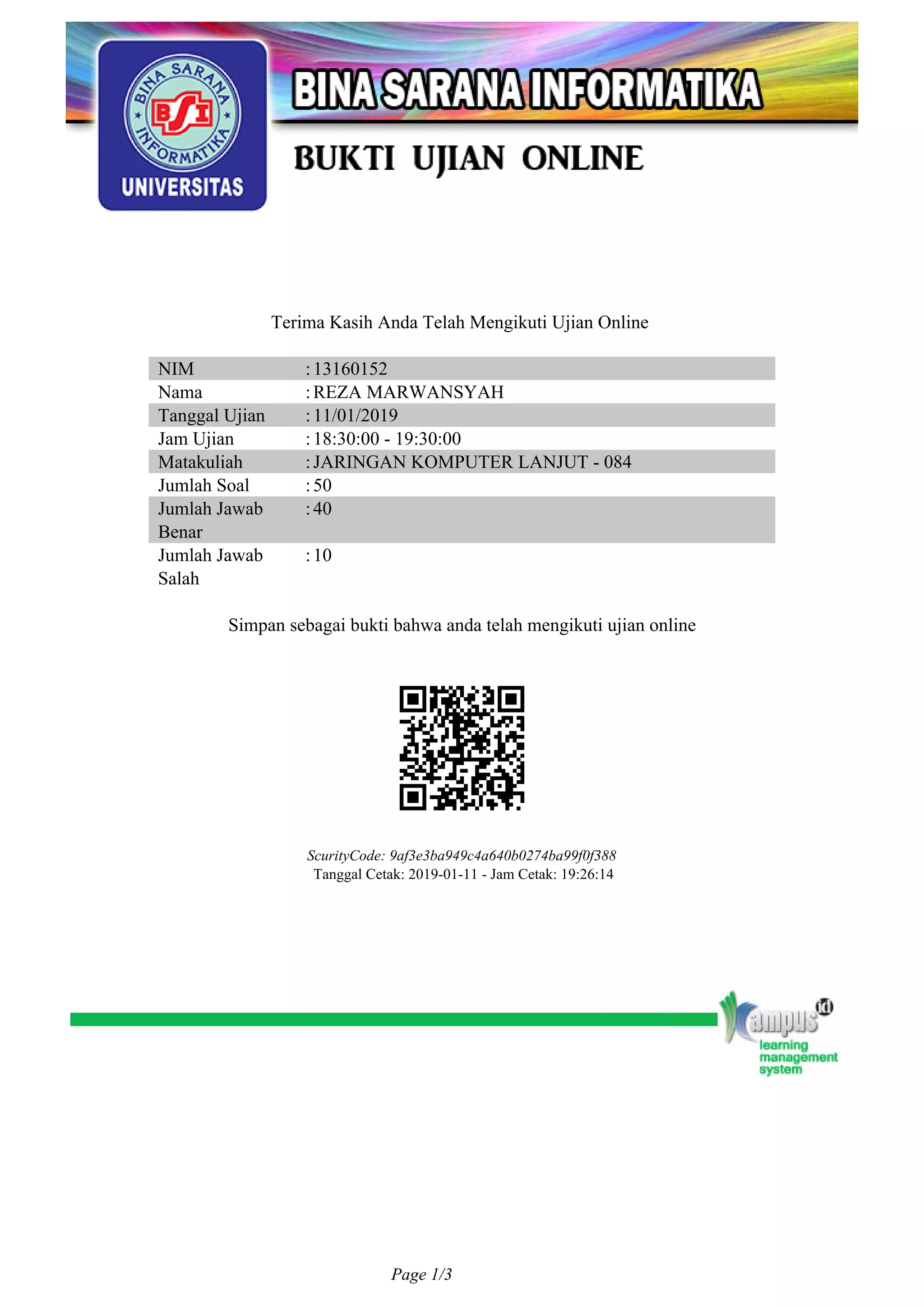 Bukti ujian uas_jkl_13160152 | PDF