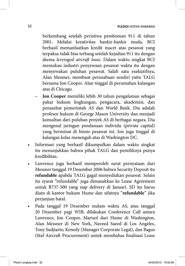 Buku pledoi kami korban kejahatan orang lain oleh hotasi nababan | PDF