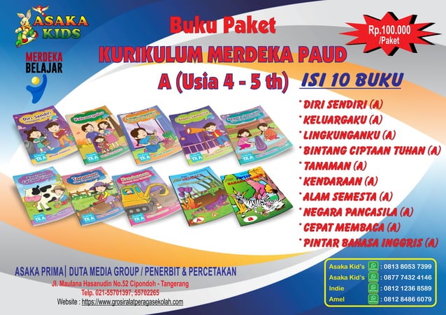 PAKET Buku Kurikulum Merdeka TK dan PAUD 2023 /2024 | PPT