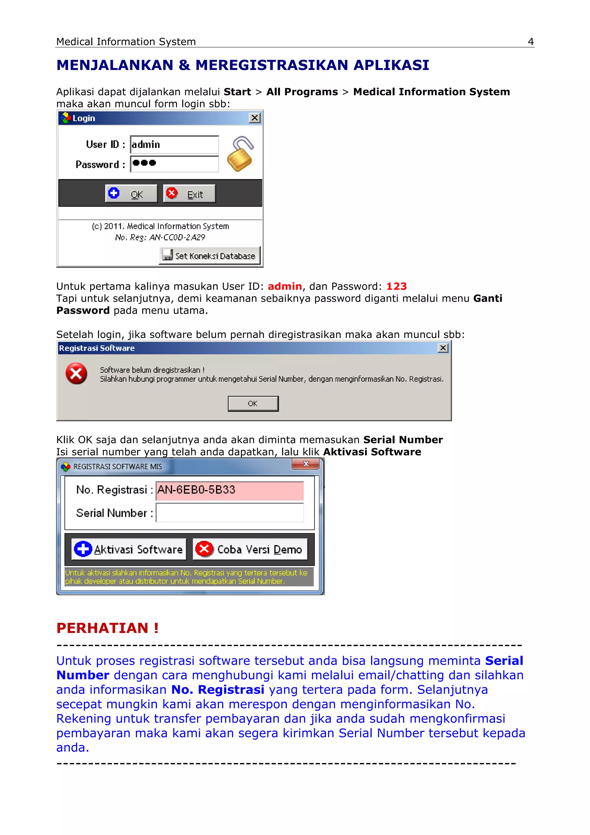Manual Book Software Klinik & Apotek: Medical Information System (MIS) | PDF