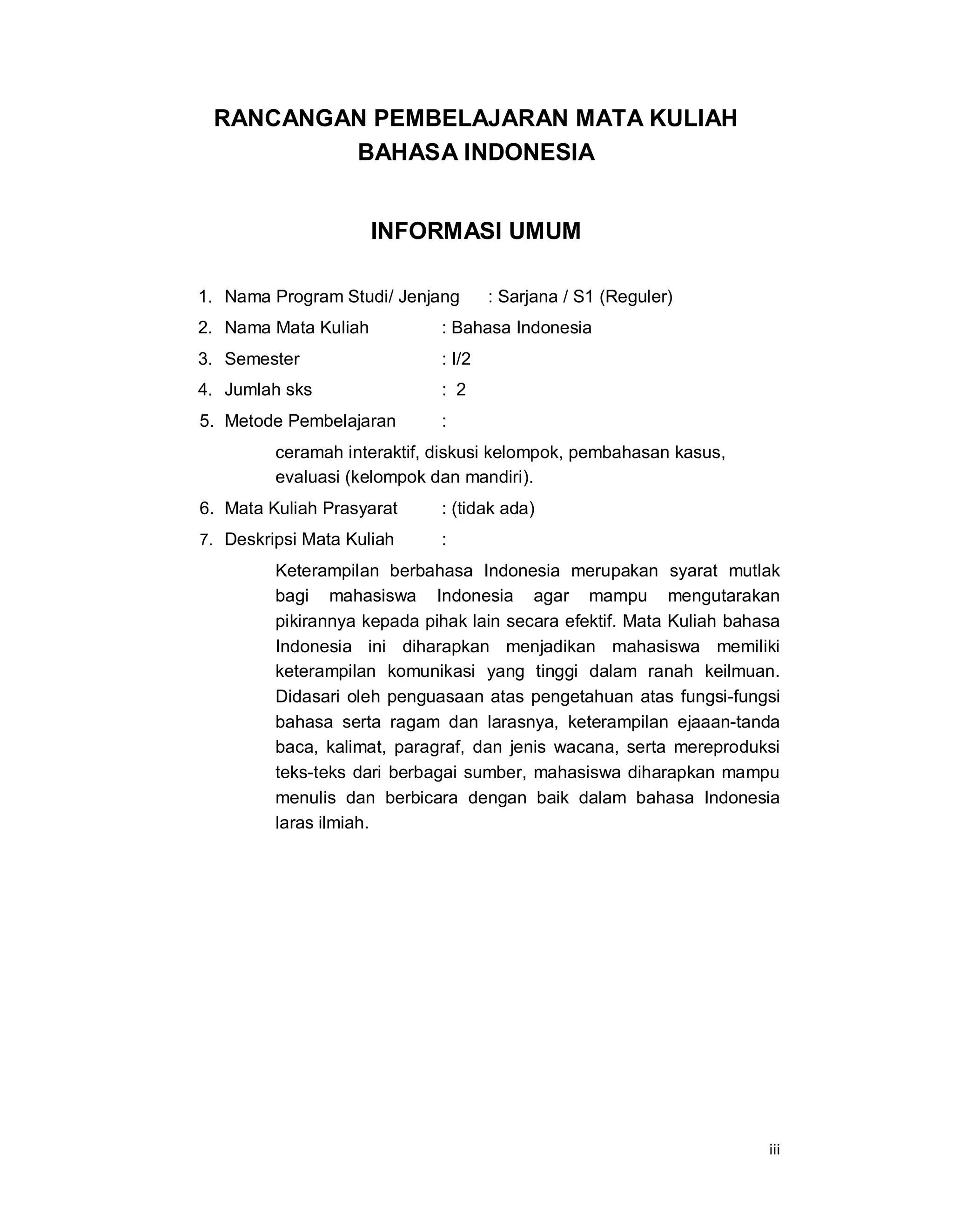 Bahasa Indonesia - Buku Modul Bahasa Indonesia Ditjen Dikti | PDF