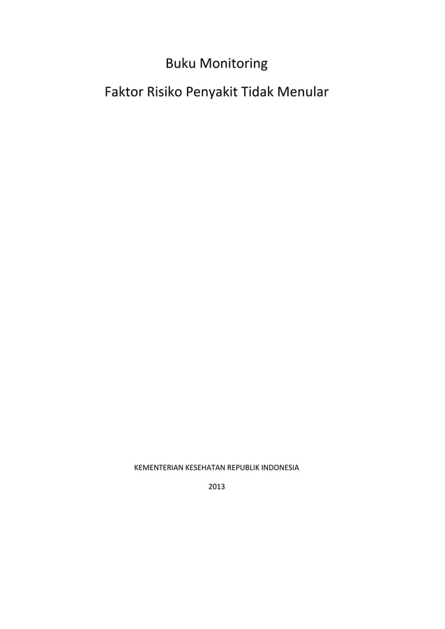 Buku monitoring-faktor-risiko-penyakit-tidak-menular | PDF
