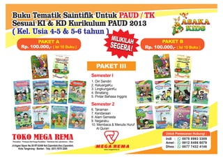 BUKU PAUD TERBARU 2023 TK A DAN TK B | PDF