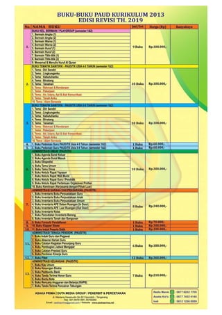 BUKU PAUD TERBARU 2023 TK A DAN TK B | PDF