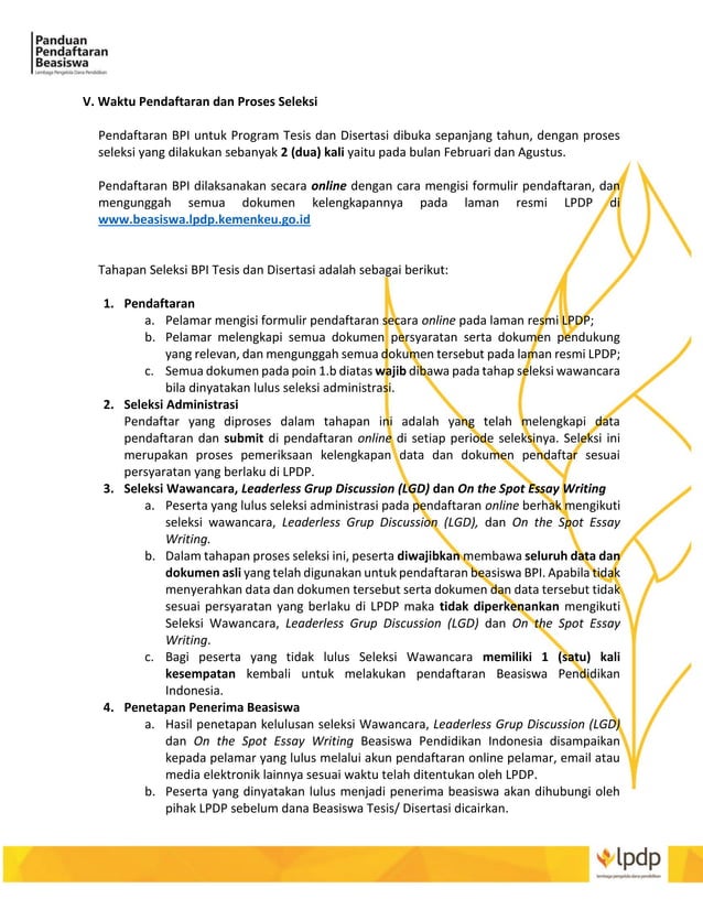 Buku panduan-pendaftaran-beasiswa-lpdp | PDF