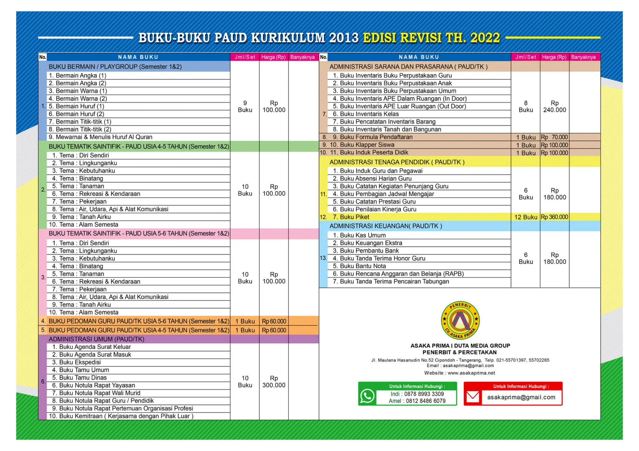 PAKET 10 BUKU PAUD KURIKULUM MERDEKA 2024 / 2025 | PDF