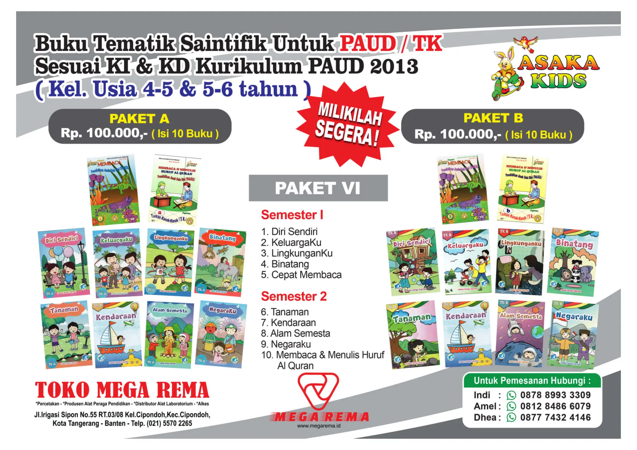 PAKET 10 BUKU PAUD KURIKULUM MERDEKA 2024 / 2025 | PDF