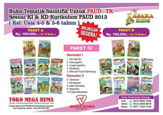 PAKET 10 BUKU PAUD KURIKULUM MERDEKA 2024 / 2025 | PDF