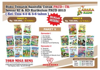 PAKET 10 BUKU PAUD KURIKULUM MERDEKA 2024 / 2025 | PDF