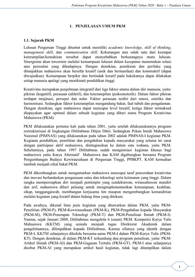 Buku pedoman-pkm-2020 | PDF