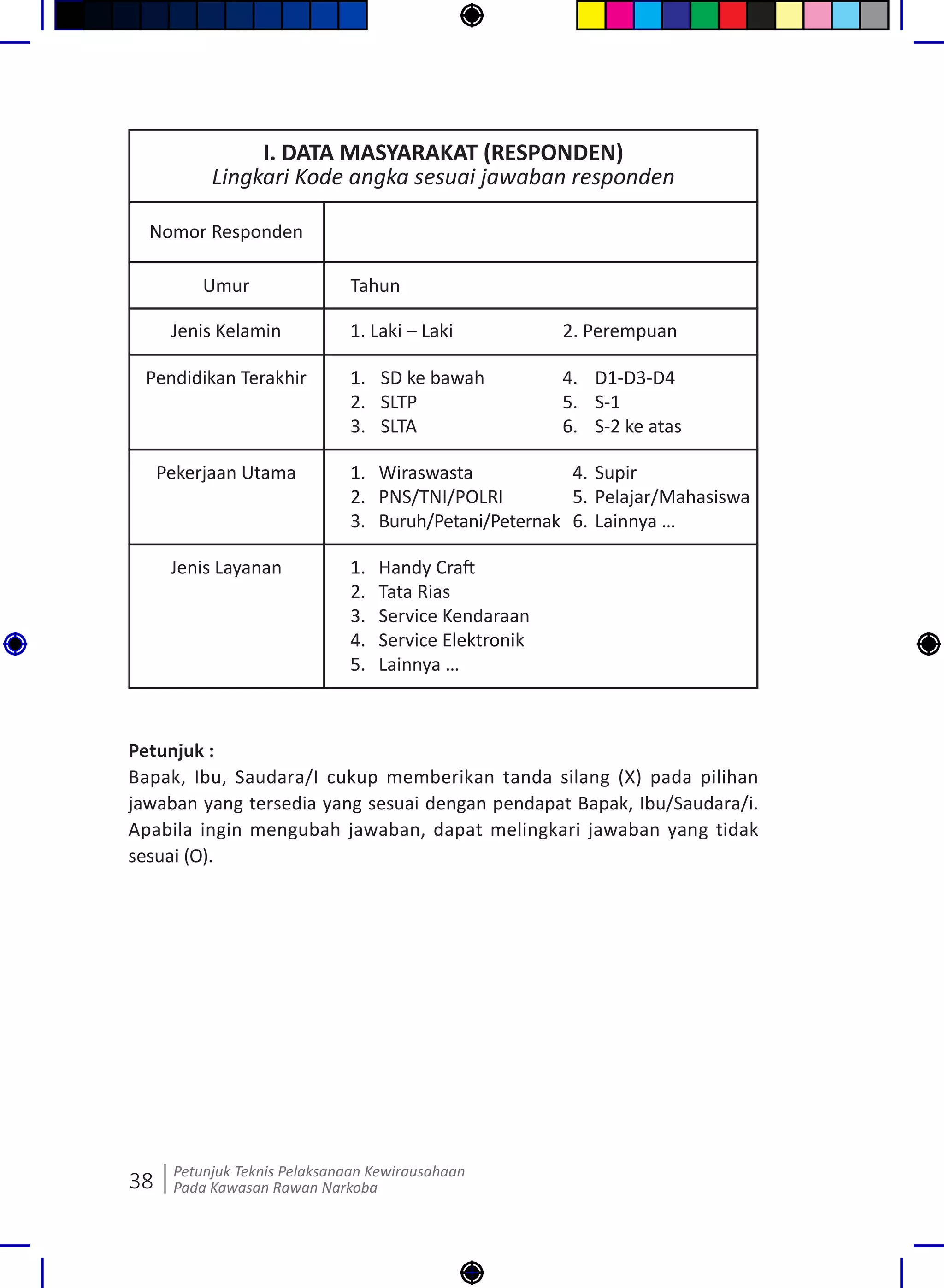 Buku Petunjuk Teknis Pelaksanaan Kewirausahaan Pada Kawasan Rawan Narkoba | PDF