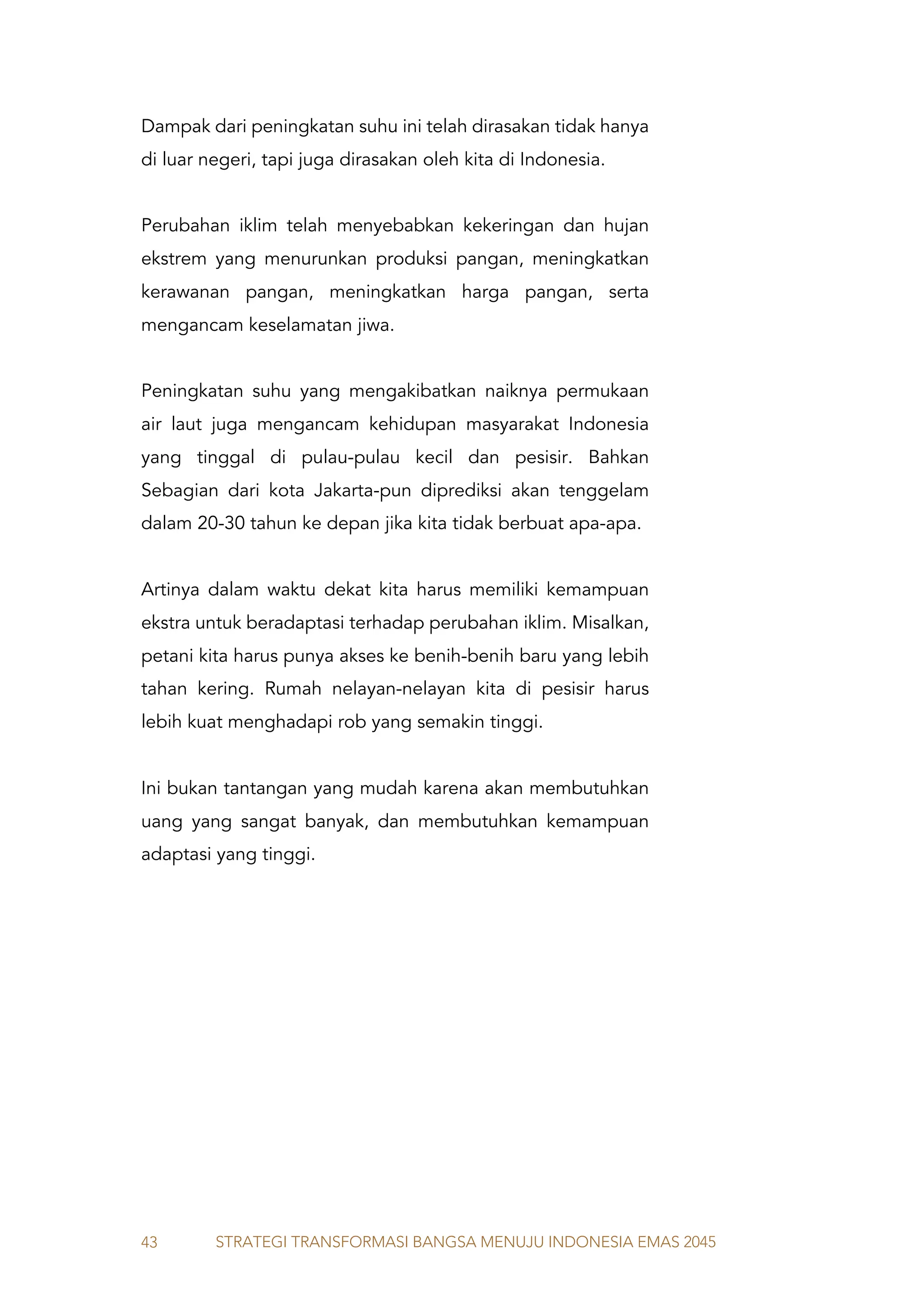 Strategi Transformasi Bangsa: Menuju Indonesia Emas 2045 | PDF