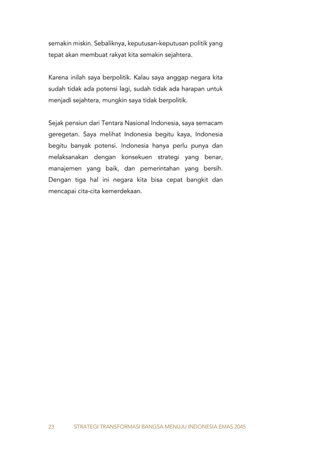 Strategi Transformasi Bangsa: Menuju Indonesia Emas 2045 | PDF