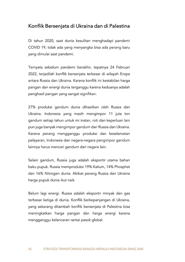 Strategi Transformasi Bangsa: Menuju Indonesia Emas 2045 | PDF