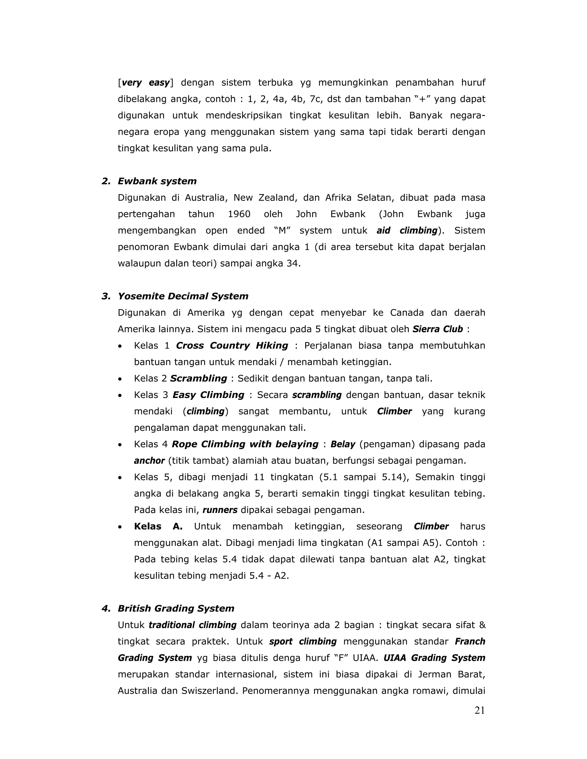 DIKTAT PANJAT TEBING (ROCK CLIMBING) ASTACALA - Bagian 2 Klasifikasi ...
