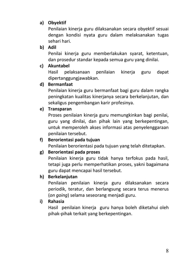 Penilaian Kinerja Guru ( PKG ) | PDF