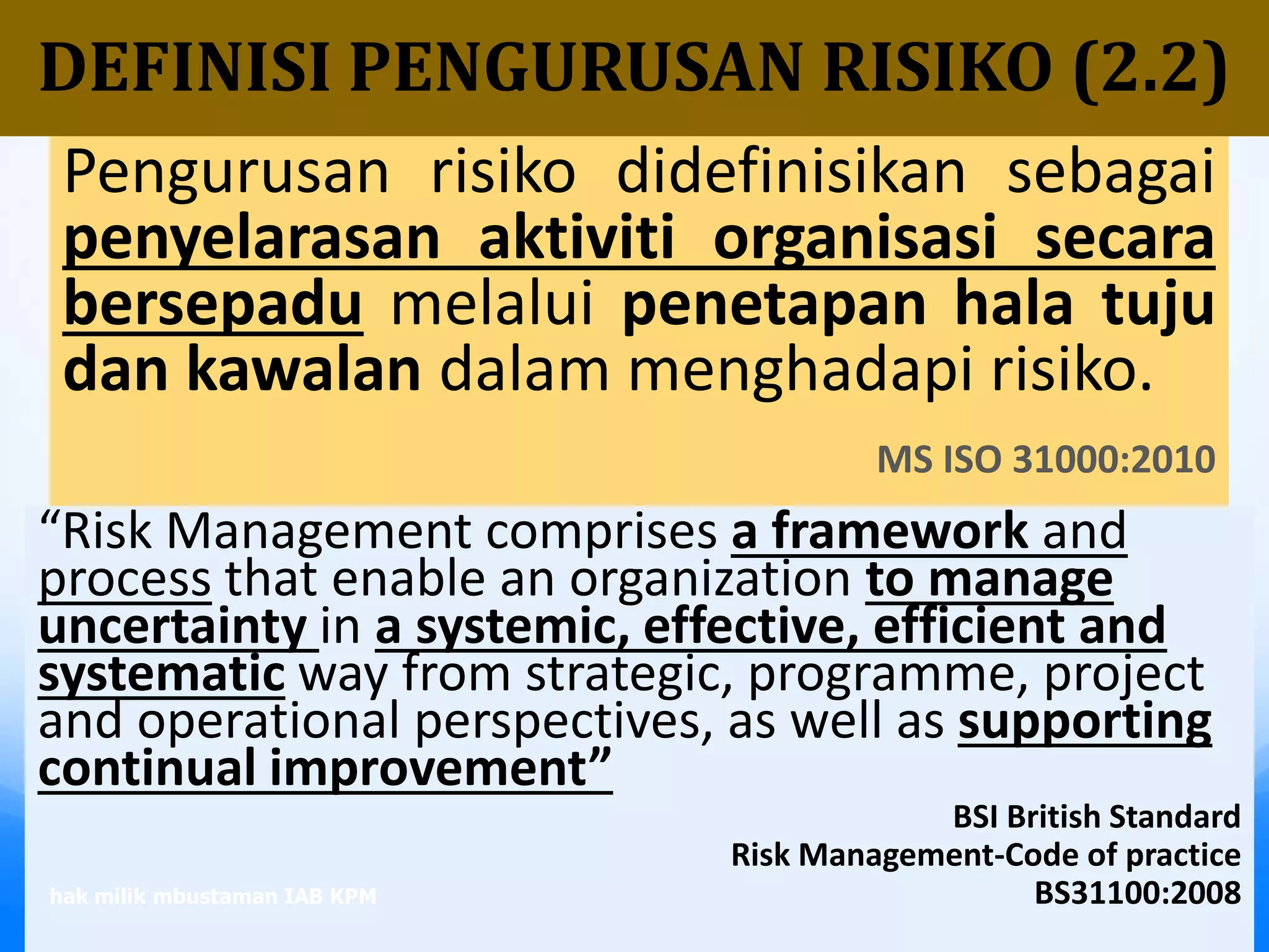 Pengurusan Risiko | PDF