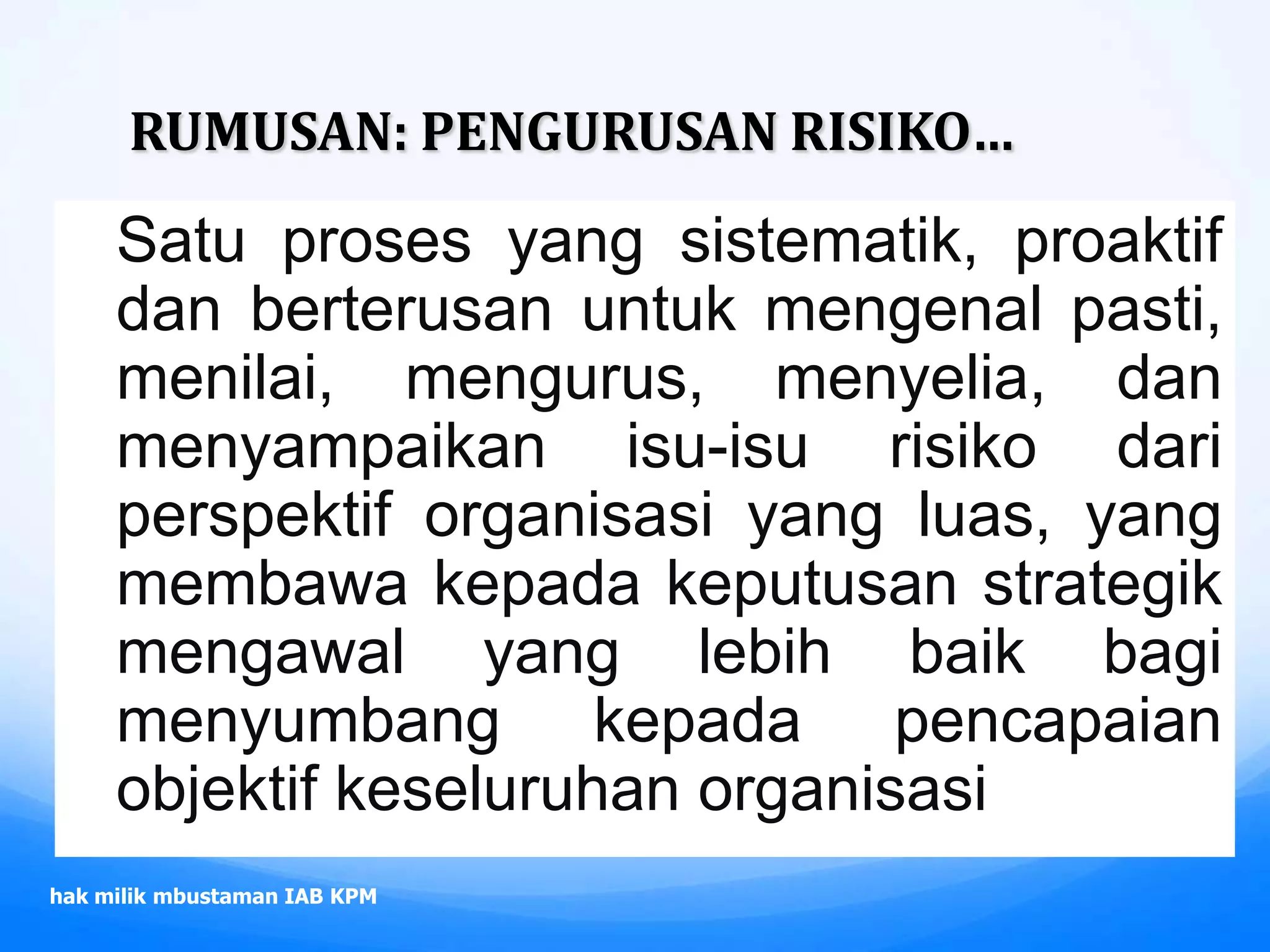 Pengurusan Risiko | PDF