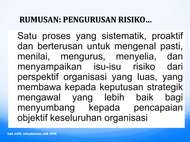 Pengurusan Risiko | PDF