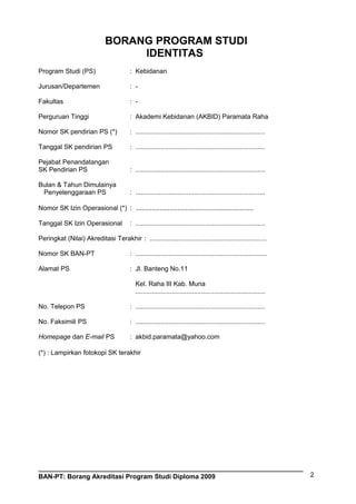 Buku 3 a borang akreditasi program diploma | DOC