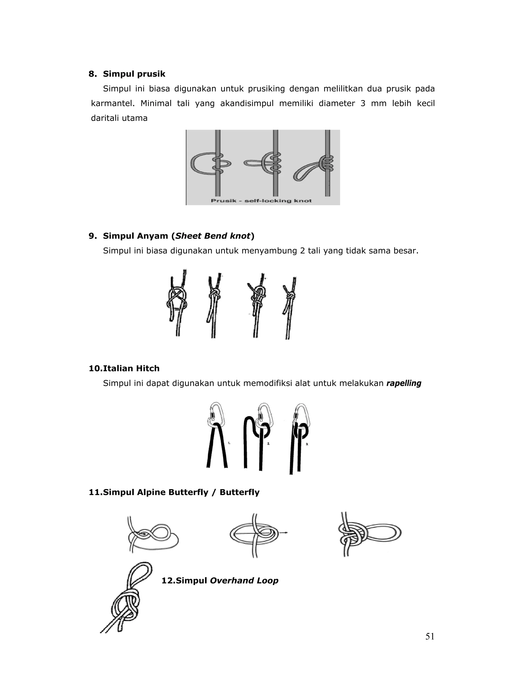 DIKTAT PANJAT TEBING (ROCK CLIMBING) ASTACALA - Bagian 6 Simpul | PDF
