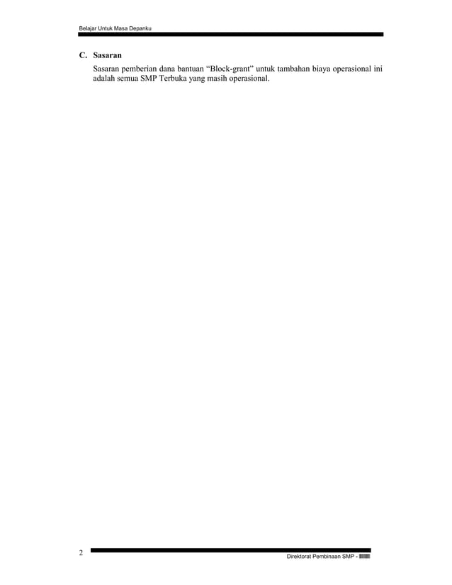 Buku 7 panduan pemberian dana batuan untuk biaya operasional smp terbuka | PDF